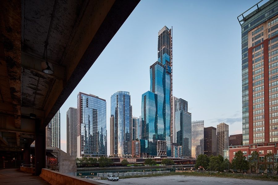 A Double-Decker Road Tower Runs Through Vista Tower, Chicago's Third ...